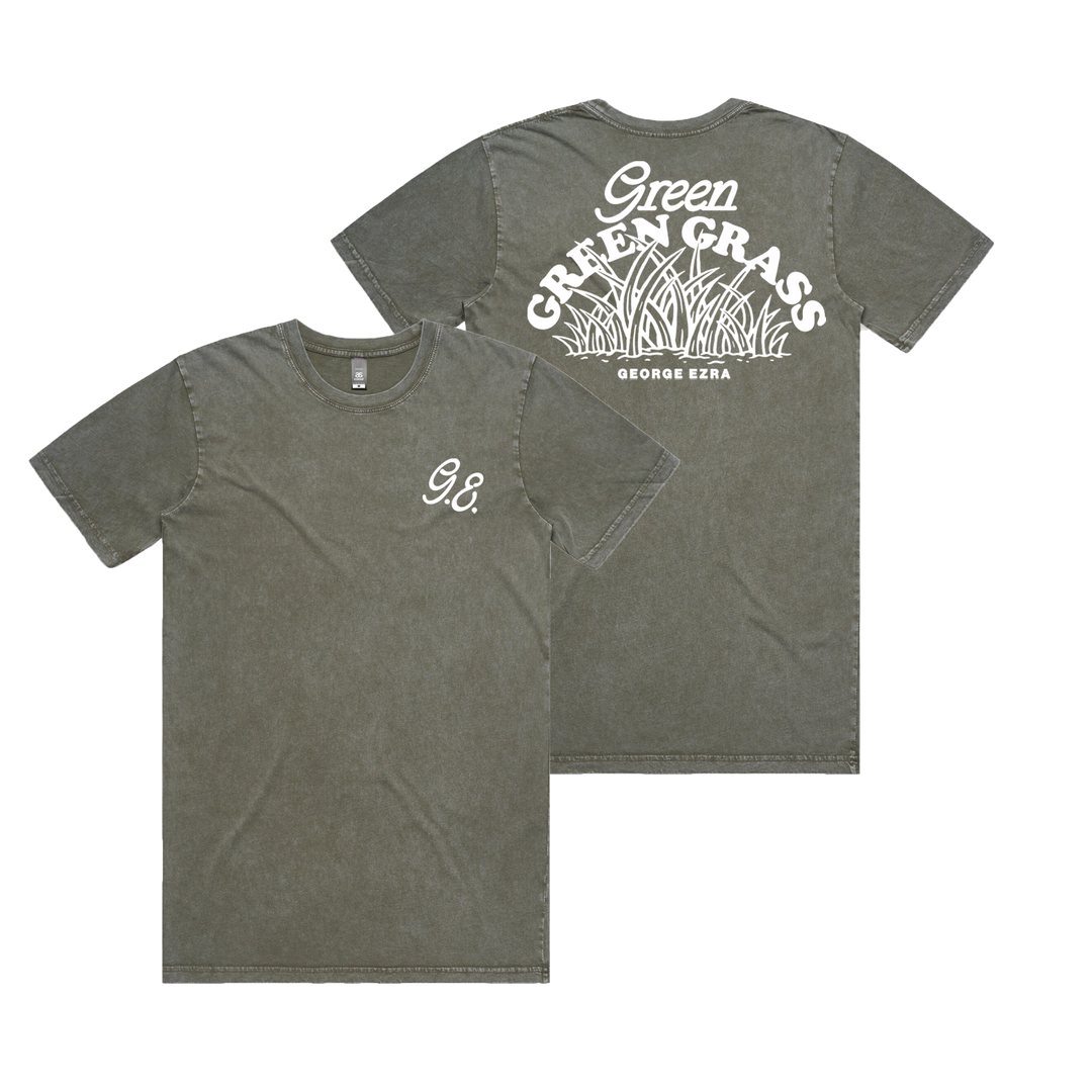 G.E Green Green Grass Stonewash Green Tee | Official Store | George Ezra