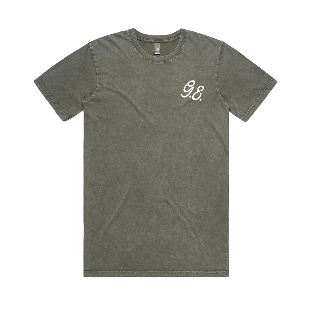 G.E Green Green Grass Stonewash Green Tee | Official Store | George Ezra